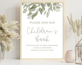 Please Sign Our Childrens Book Sign, Baby Shower Guestbook Sign ...