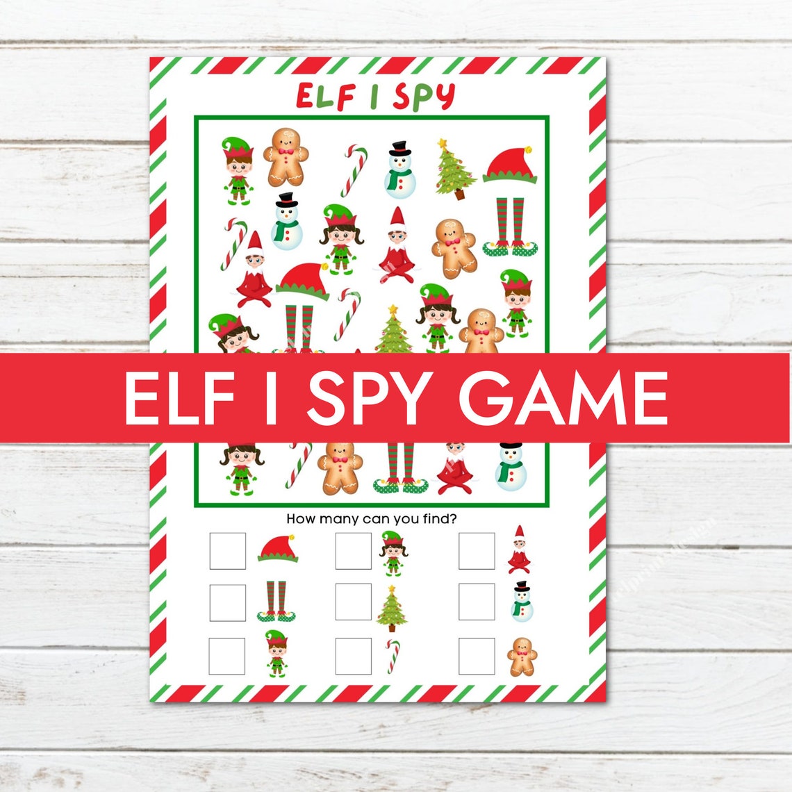 Elf I Spy Printable Games Christmas Fun I Spy Game Instant - Etsy