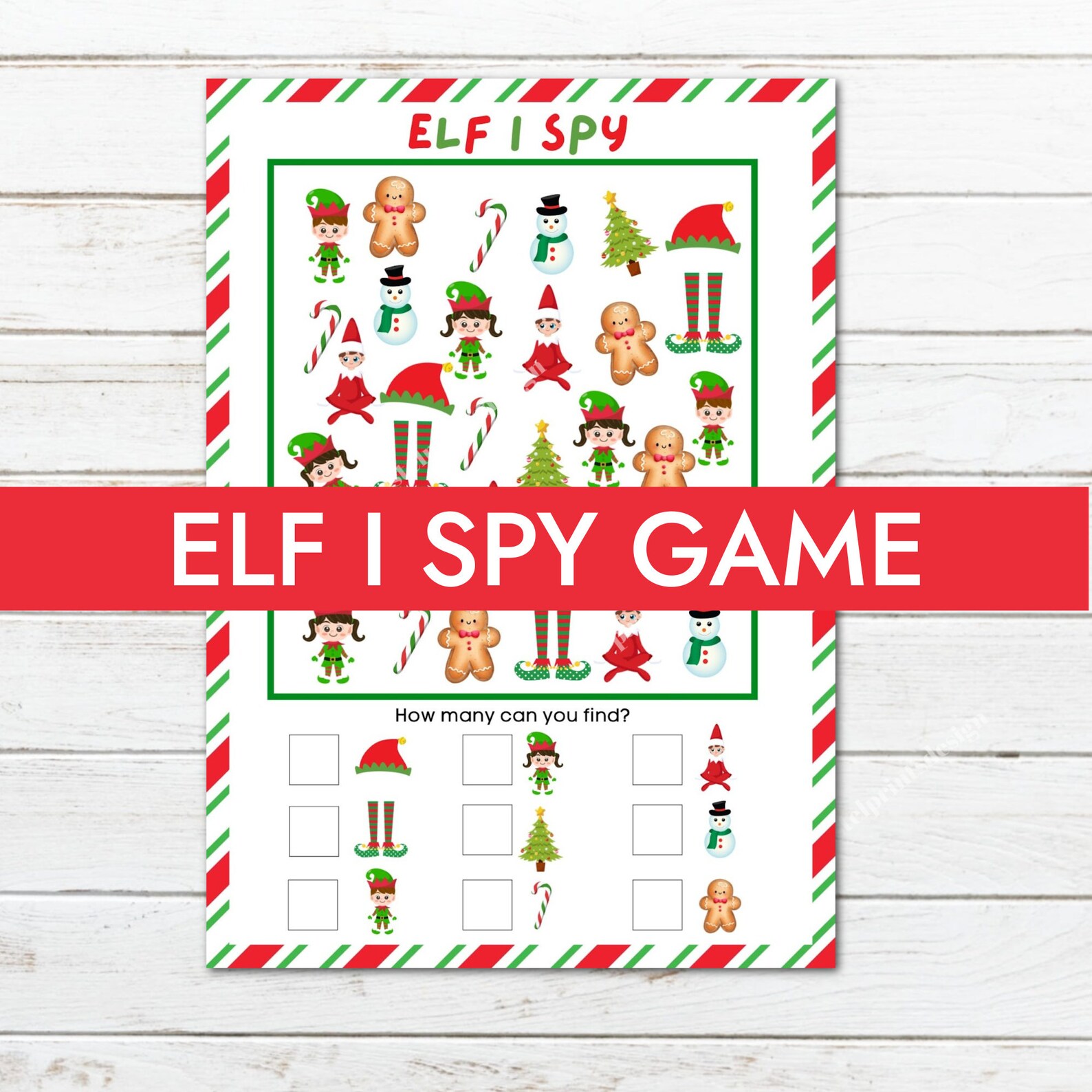 Elf I Spy Printable Games Christmas Fun I Spy Game Instant - Etsy