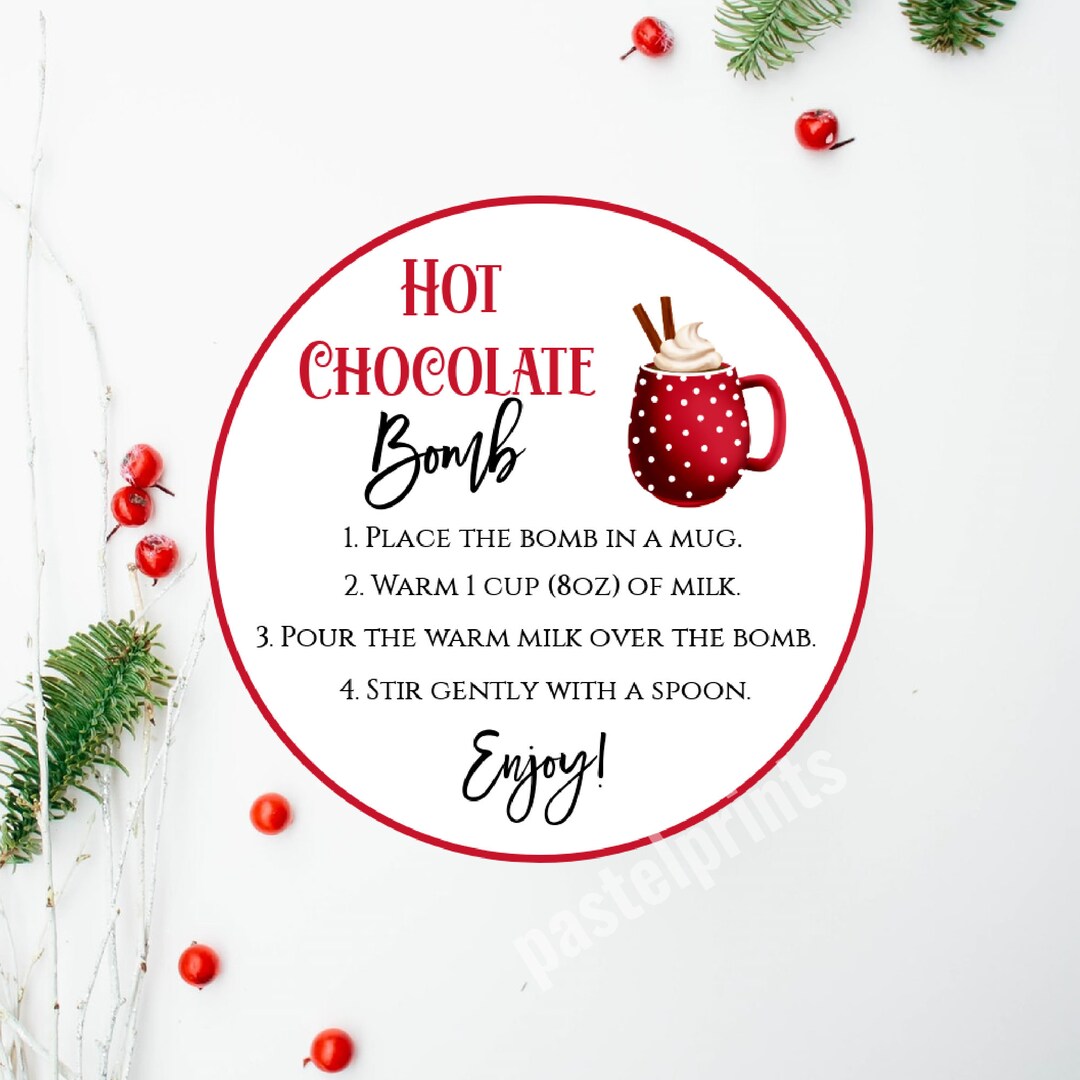 Printable Christmas Hot Chocolate Bomb Tag Hot Chocolate Bomb ...