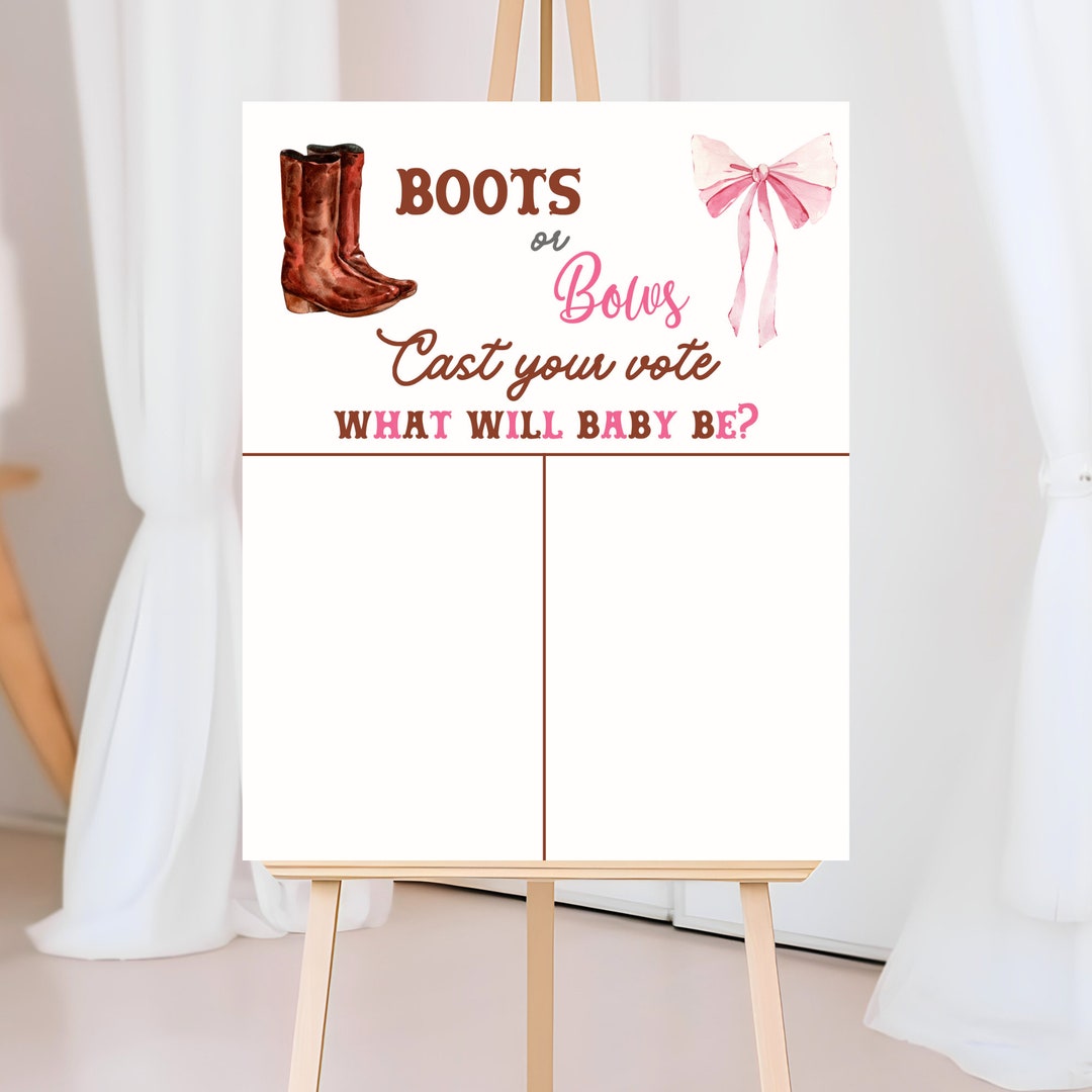 Gender Reveal Voting Poster, Footprint Voting, Gender Reveal Party ...