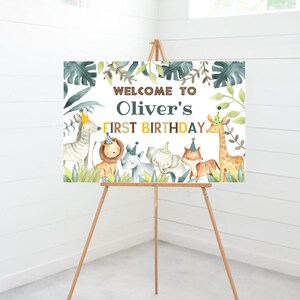 Printable Birthday Safari Jungle Welcome Sign, Safari Birthday Sign ...