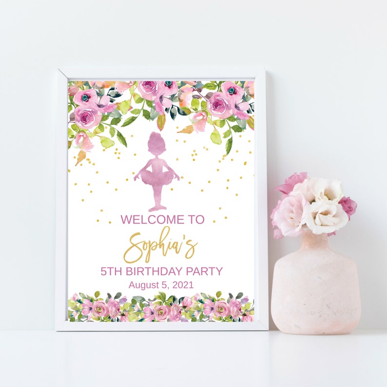 Printable Ballerina Sign Ballerina Welcome Sign Ballerina - Etsy