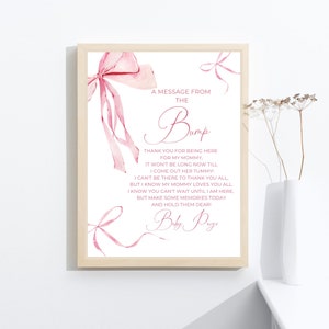 Message From the Bump Editable, Pink Bow Coquette Ribbon Bump Message ...