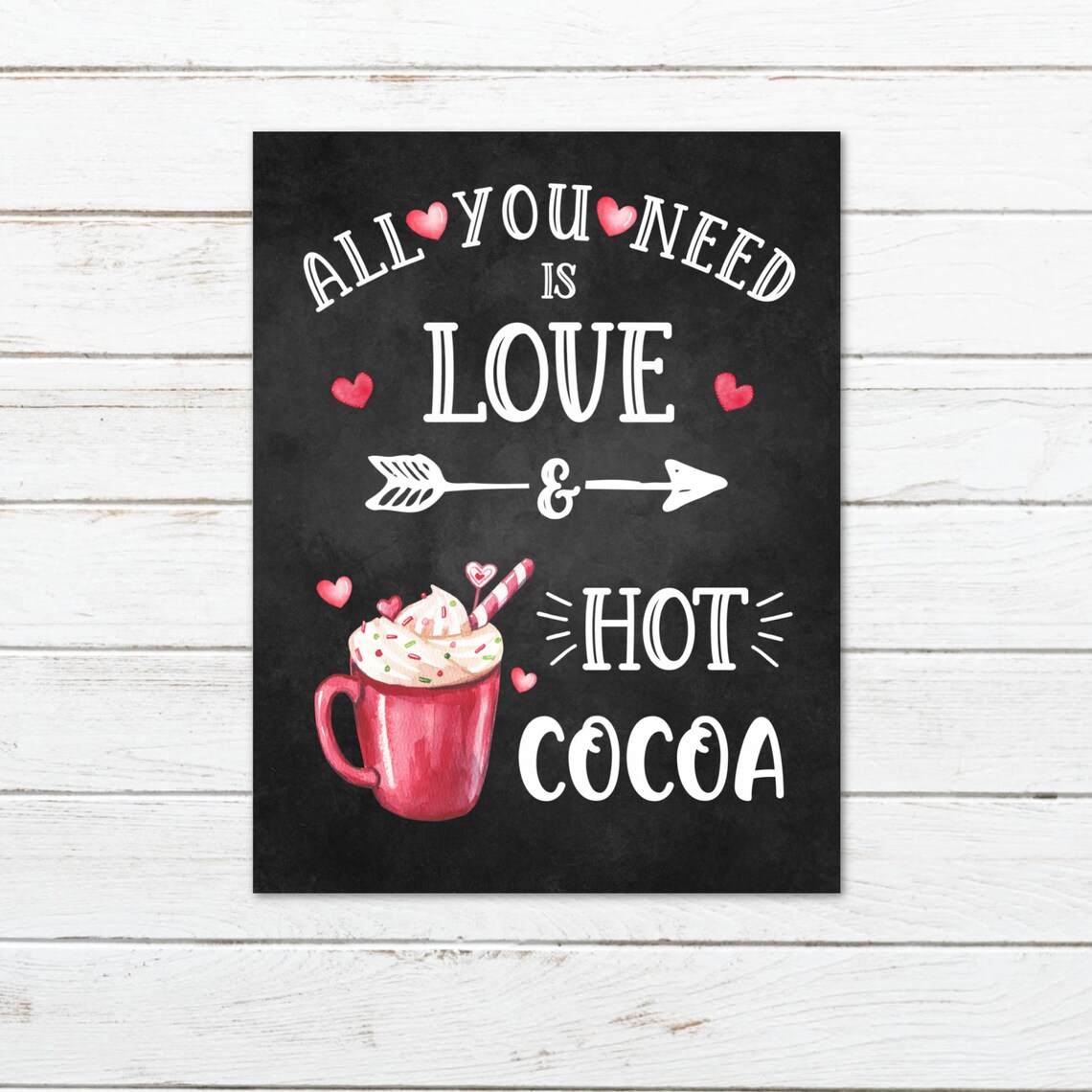 Valentine Hot Cocoa Bar Sign, Chalkboard Hot Chocolate Party Sign ...