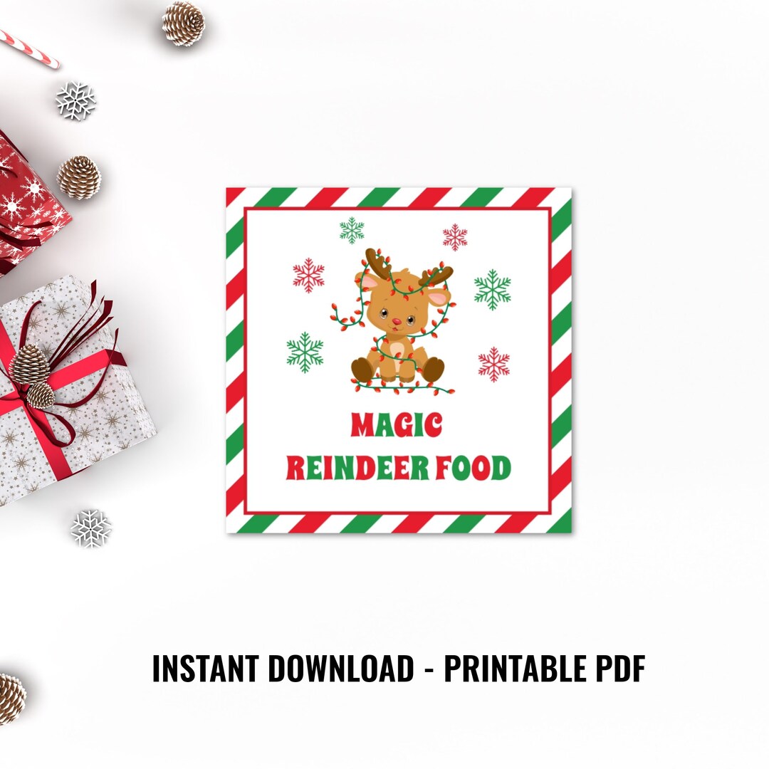 Magic Reindeer Food Tag, Kids Christmas Printable (instant Download) - Etsy