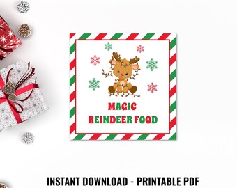 Magic Reindeer Food Tags Printable Christmas Tags Party Game Kids ...