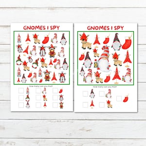 I Spy Printable Games, Christmas Fun Gnomes I Spy Game Instant Download ...