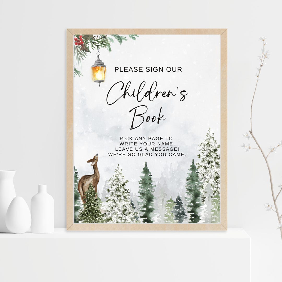 Please Sign Our Children’s Book Sign, Winter Adventure Gender Neutral ...