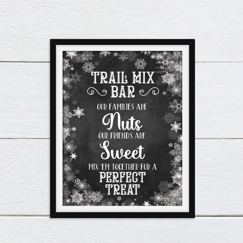 Chalkboard Trail Mix Bar Sign - Printable Instant Download, Our ...