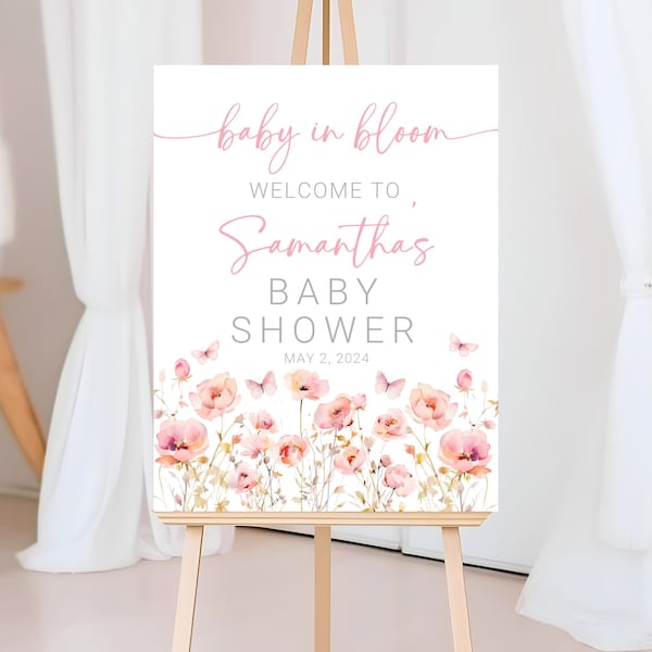 Pink Baby Shower Welcome Sign - Etsy