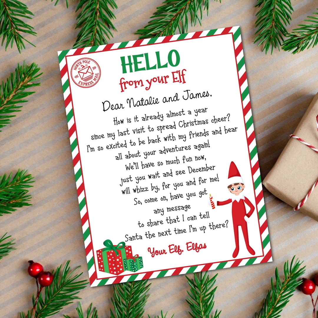 Editable Elf Arrival Letter North Pole Express Mail Christmas Elf ...