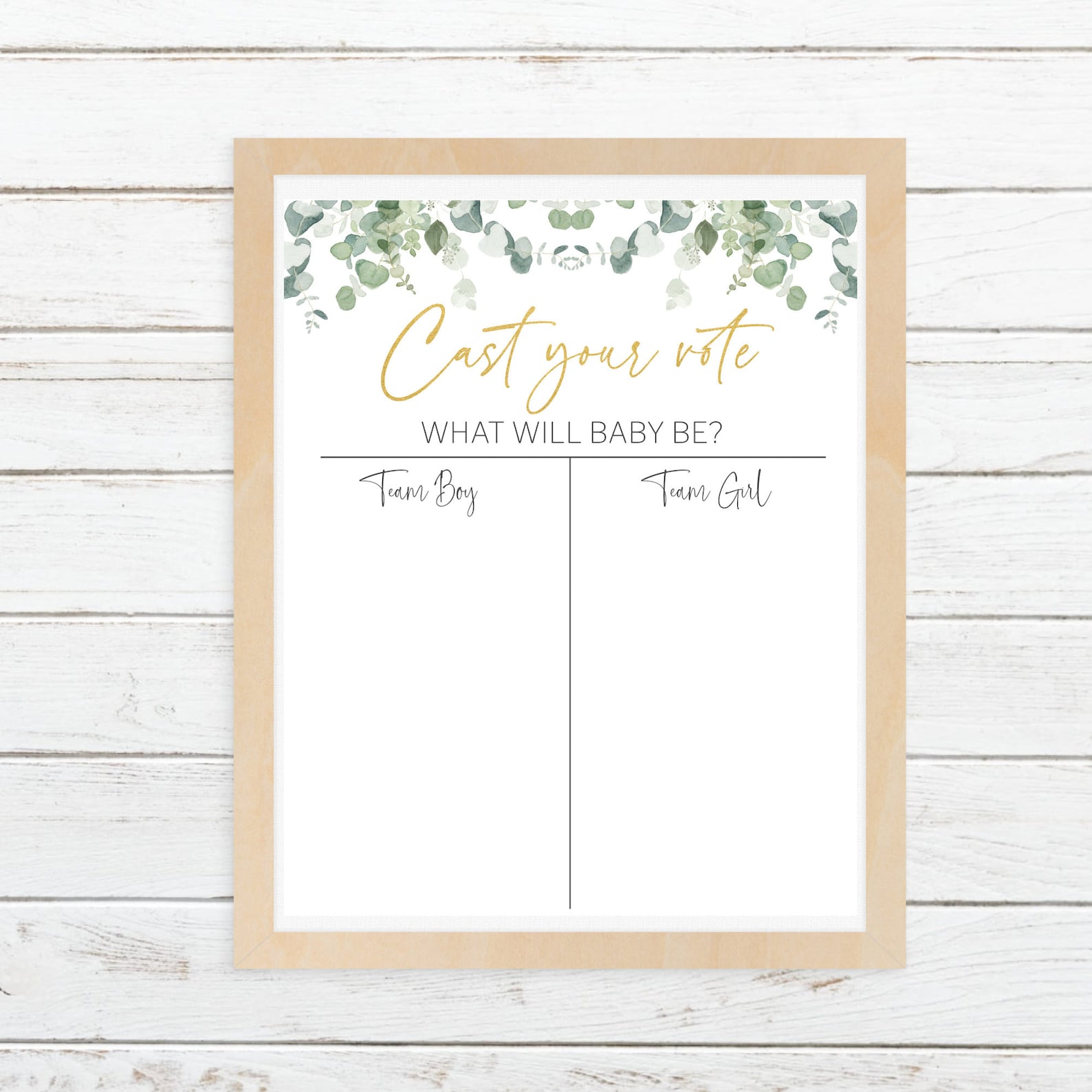Cast Your Vote Poster Instant Download Greenery Gold - Etsy
