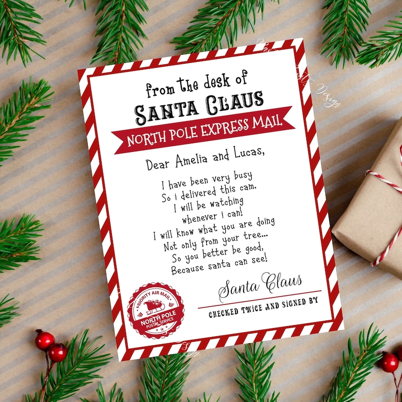 Editable Letter From Santa North Pole Express Mail Nice - Etsy