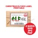 Elf Box Label Printable, Christmas Eve Box Sticker, Elf Mail Red Favor ...