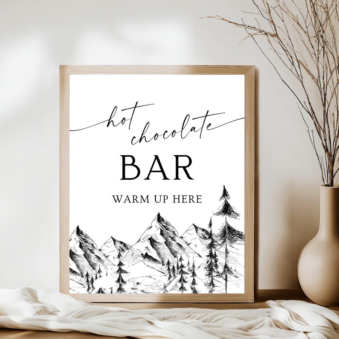 Hot Chocolate Bar Sign, Minimalist Table Sign, 5x7, 8x10 Size Hot ...