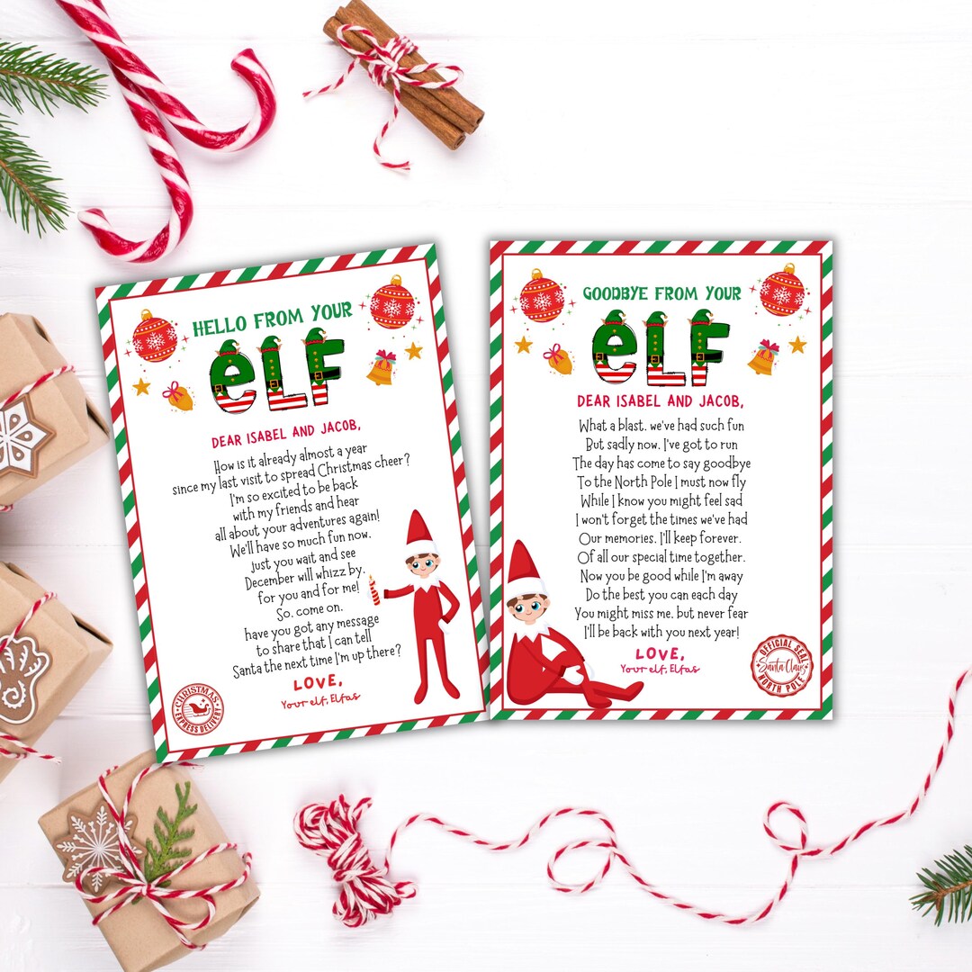 Editable Hello Elf Letter, Editable From Elf, Elf Arrival, Elf ...