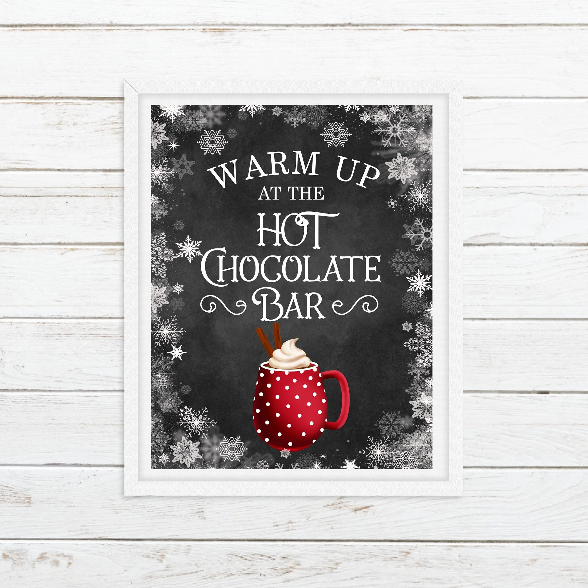 Hot Chocolate Bar Sign Chalkboard Winter Hot Chocolate Party - Etsy