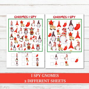 I Spy Printable Games, Christmas Fun Gnomes I Spy Game Instant Download ...