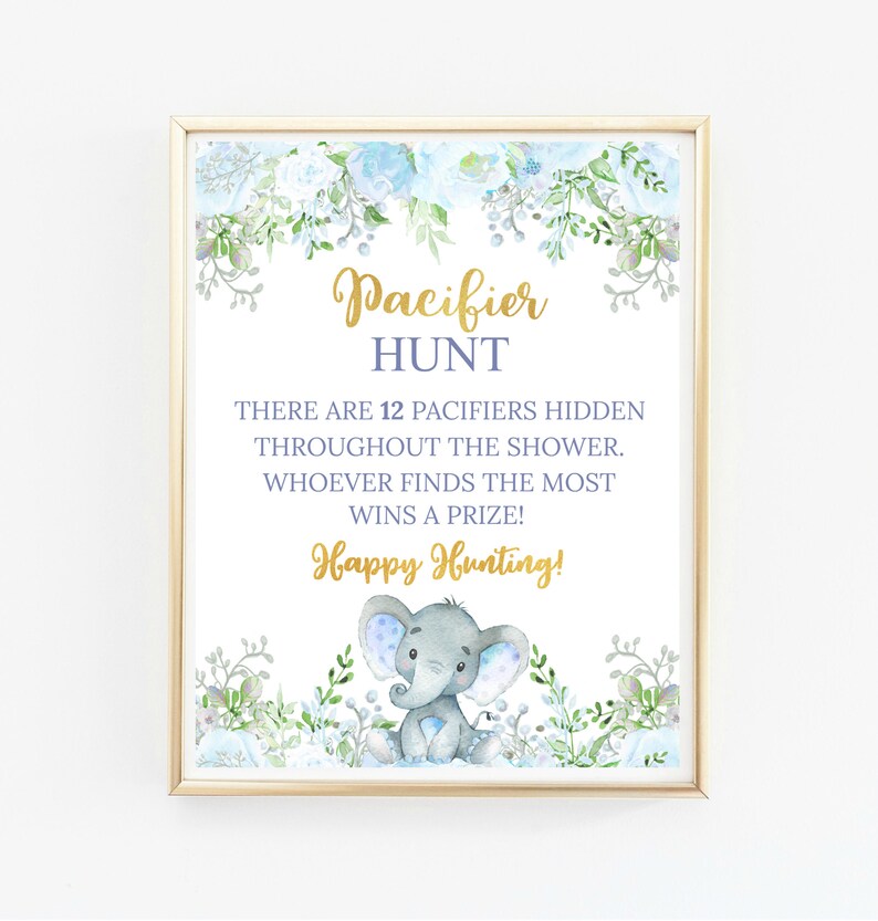 Pacifier Hunt Game Elephant Pacifier Hunt Game Printable - Etsy