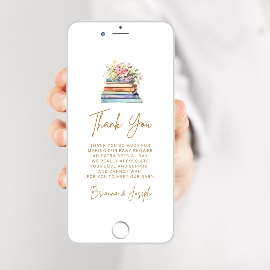 Electronic Thank You Card Template Digital, Editable Storybook Library ...