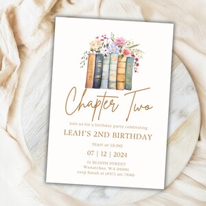 Storybook Birthday Invitation - 2nd Birthday Invitation, Book Themed ...