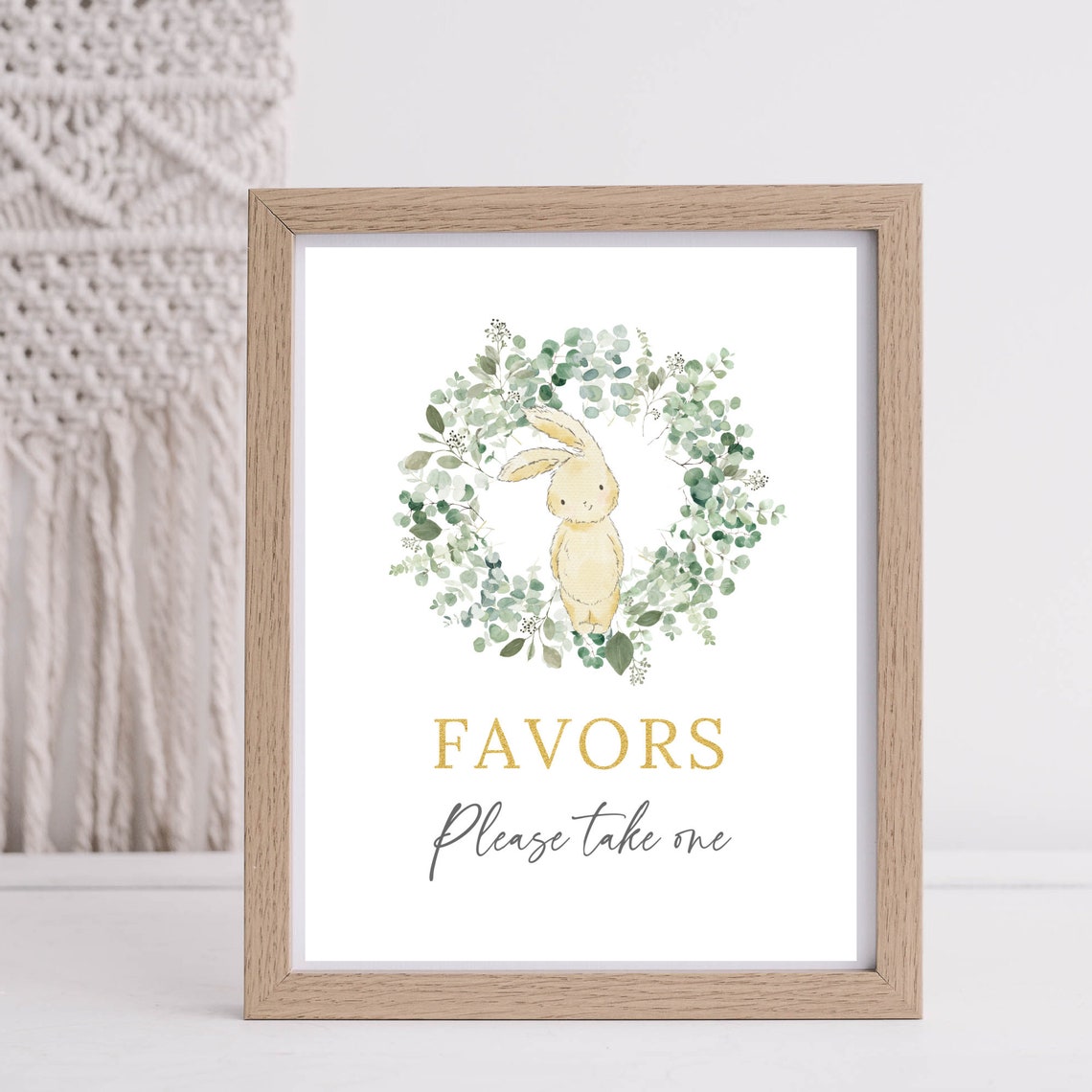 Bunny Favors Sign Printable Please Take One Sign Green - Etsy