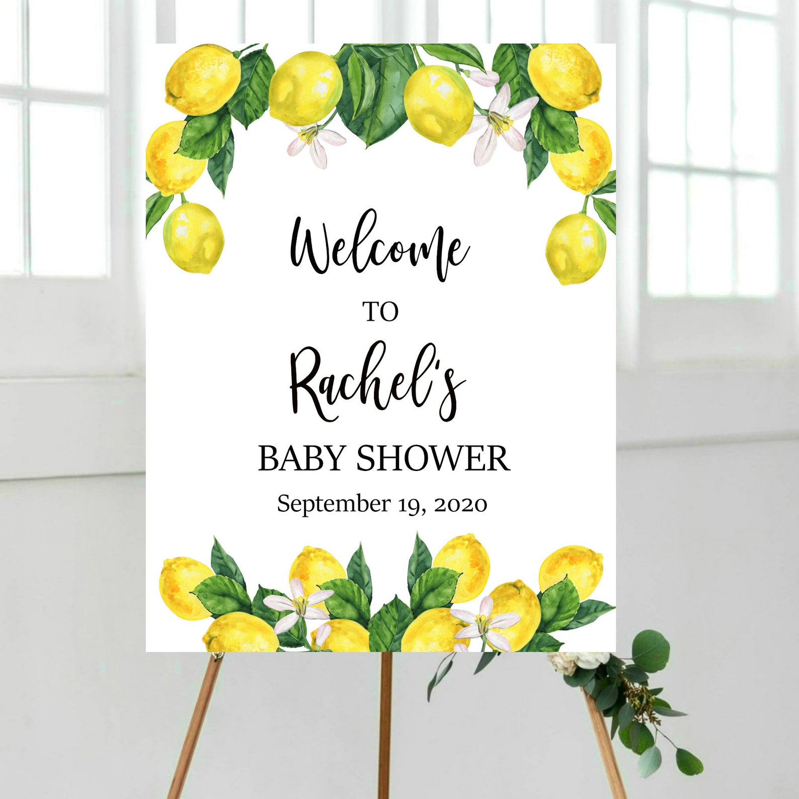 PRINTABLE Lemon Welcome Sign Baby Shower Welcome Sign - Etsy