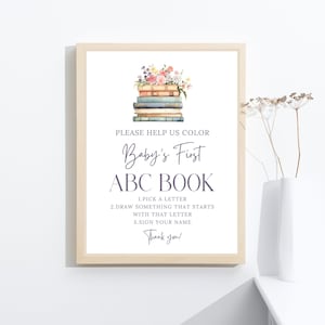 Baby Shower ABC Book Storybook Themed Activity, First Alphabet Book ...