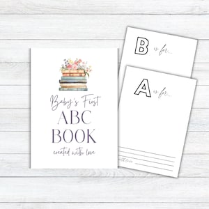 Baby Shower ABC Book Storybook Themed Activity, First Alphabet Book ...