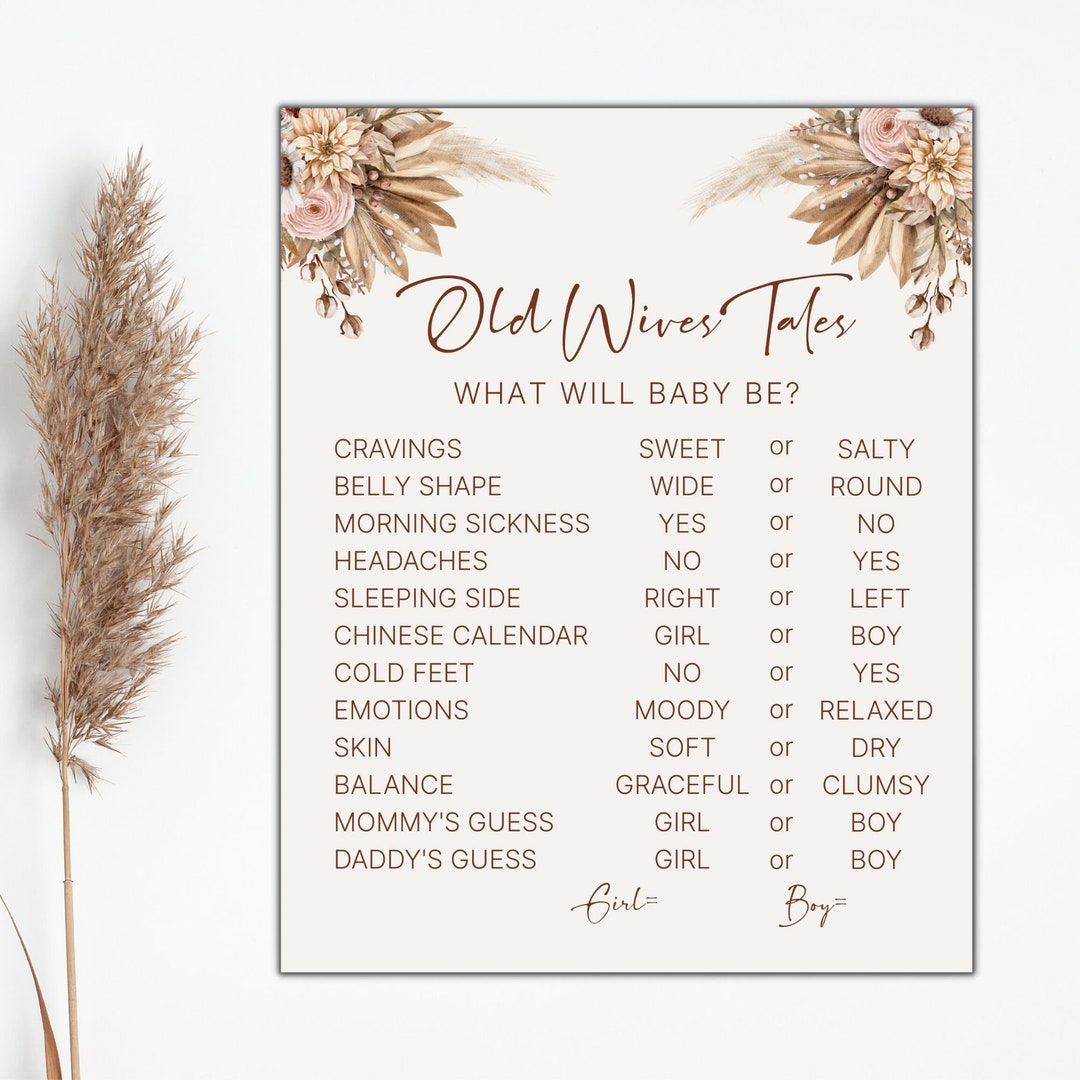 Old Wives Tale For Gender Reveal Minimalist Gender Reveal Game Boho old-wives-tale-for-gender-reveal-minimalist-gender-reveal-game-boho