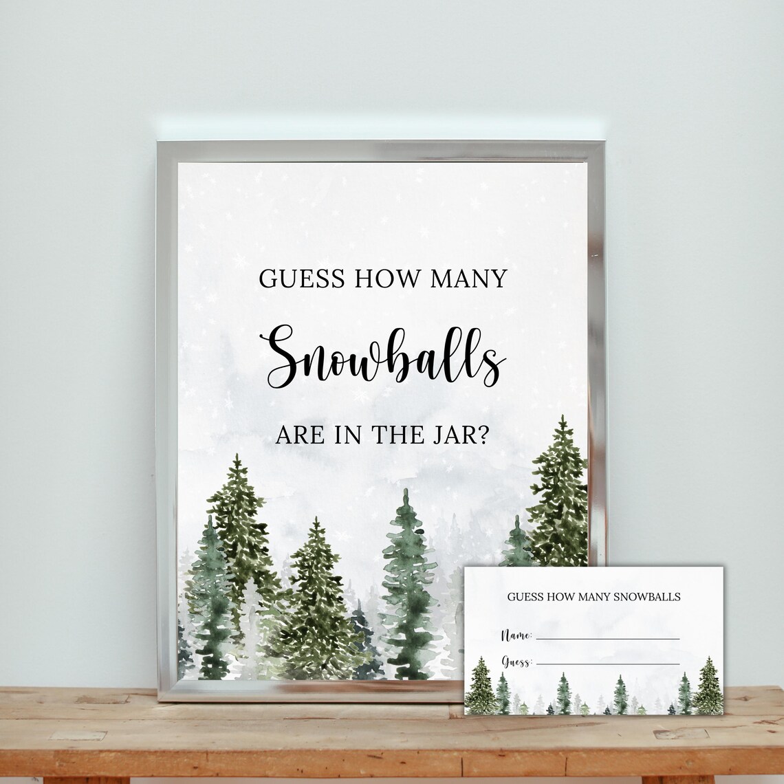 Snowballs Baby Shower Game: Forest Guessing Game (digital Download) - Etsy