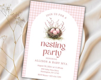Nesting Party Invite, Nesting Shower Invitation, Editable, Printable ...