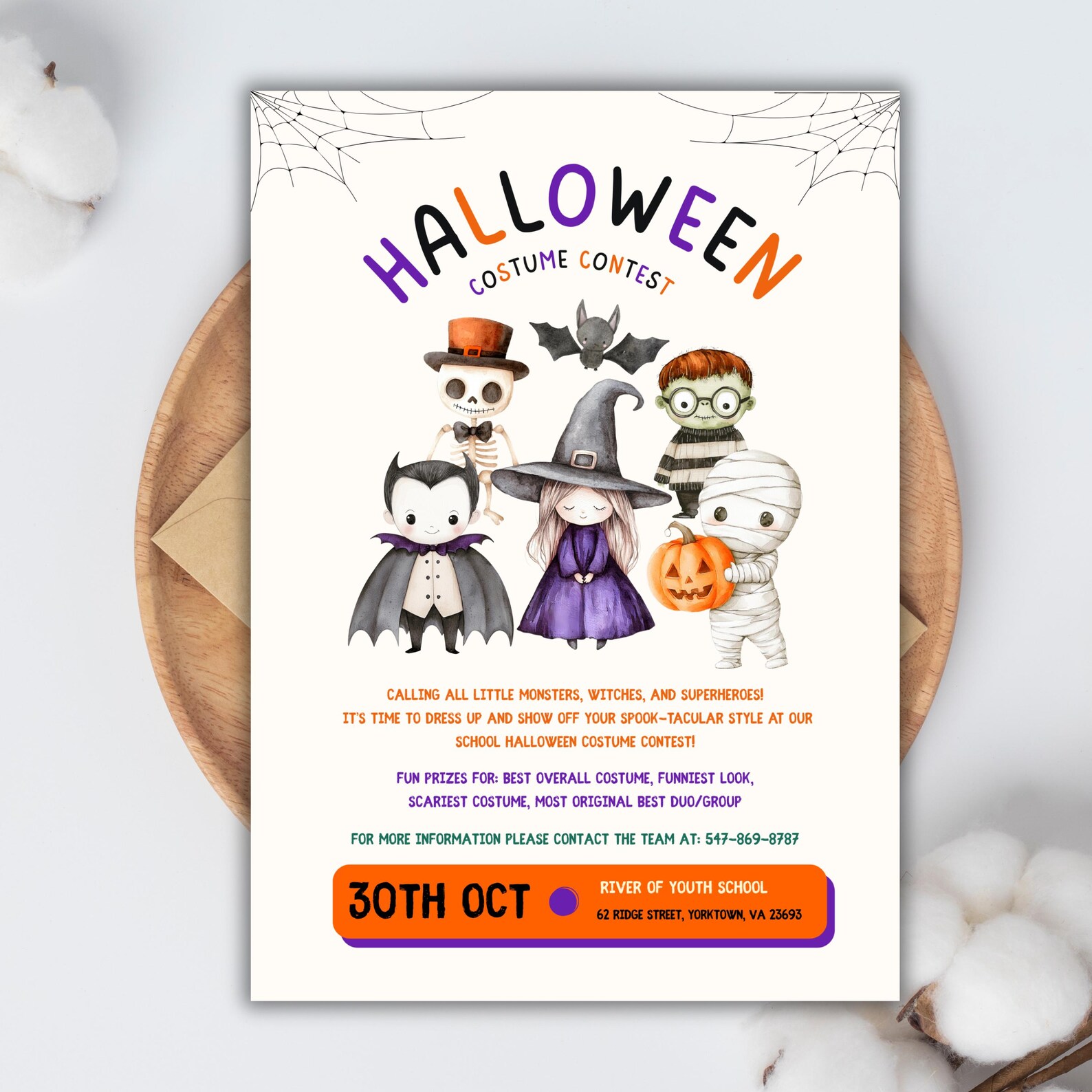 Halloween Costume Contest Invitation Template, Halloween Event Flyer ...