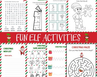 Elf Christmas Coloring Pages Printable Elf Quotes Christmas - Etsy