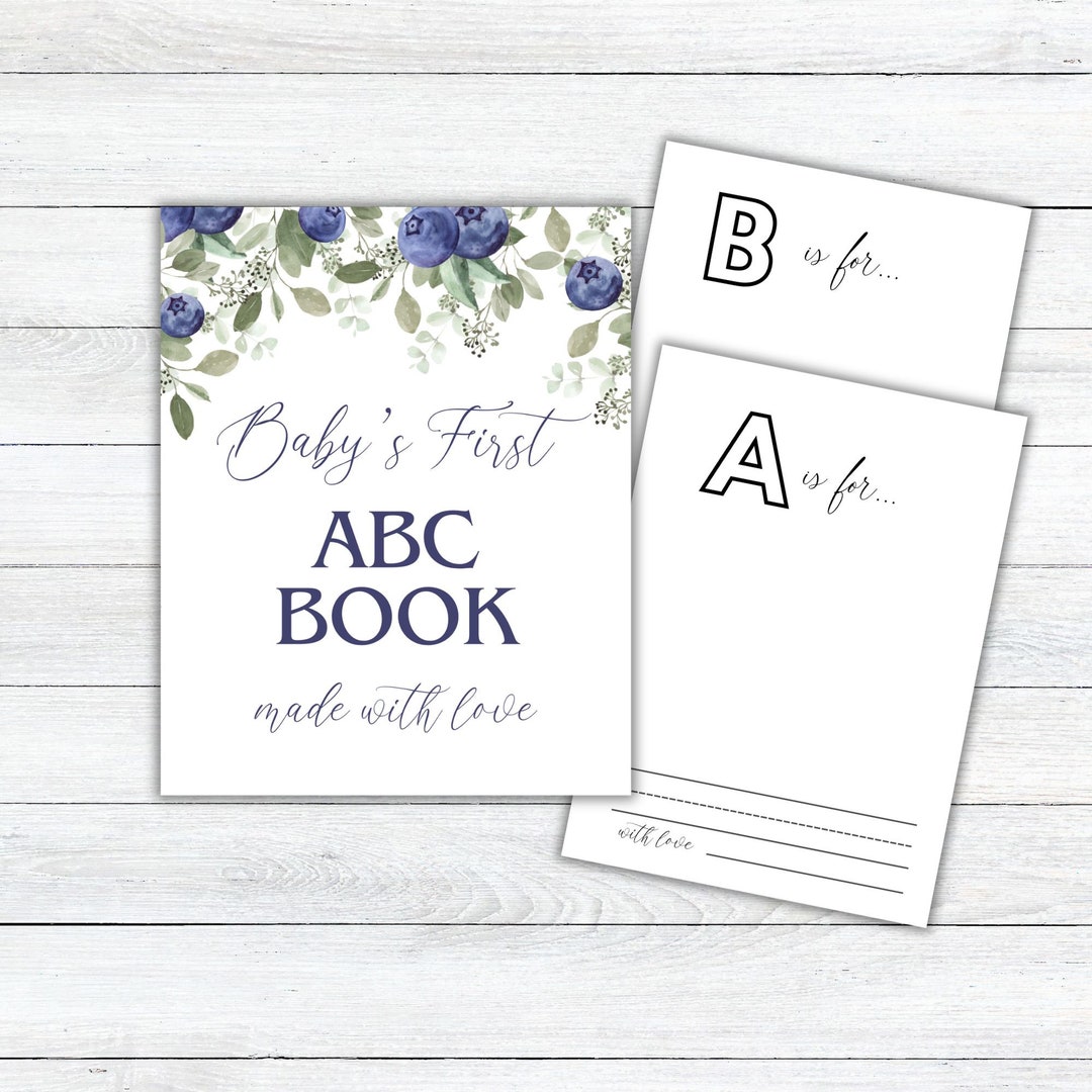 Baby Shower ABC Book, Baby Shower Activity, First Alphabet Book ...
