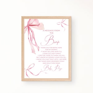 Message From the Bump Editable, Pink Bow Coquette Ribbon Bump Message ...
