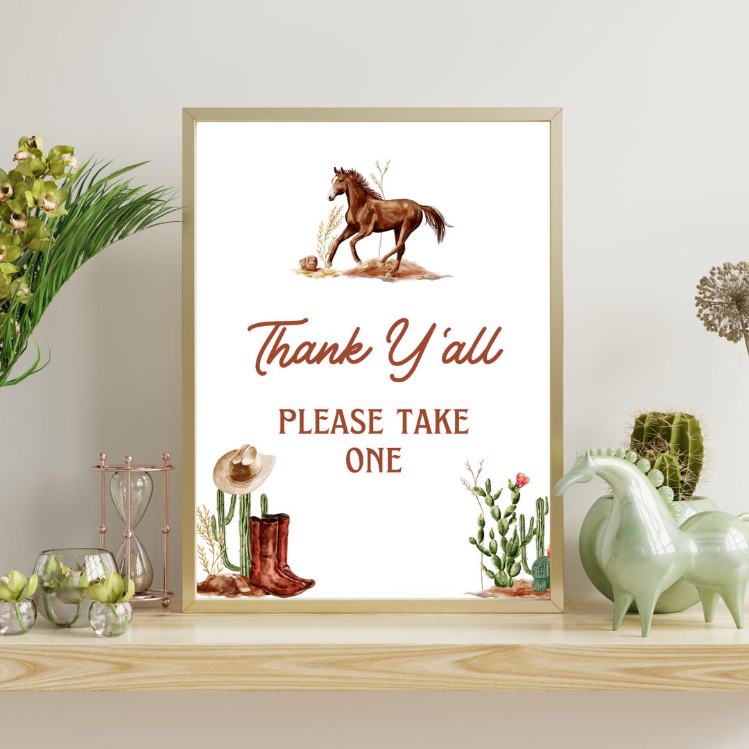 Western Thank You Sign: Cowboy Theme Party Decor (PDF) - Etsy