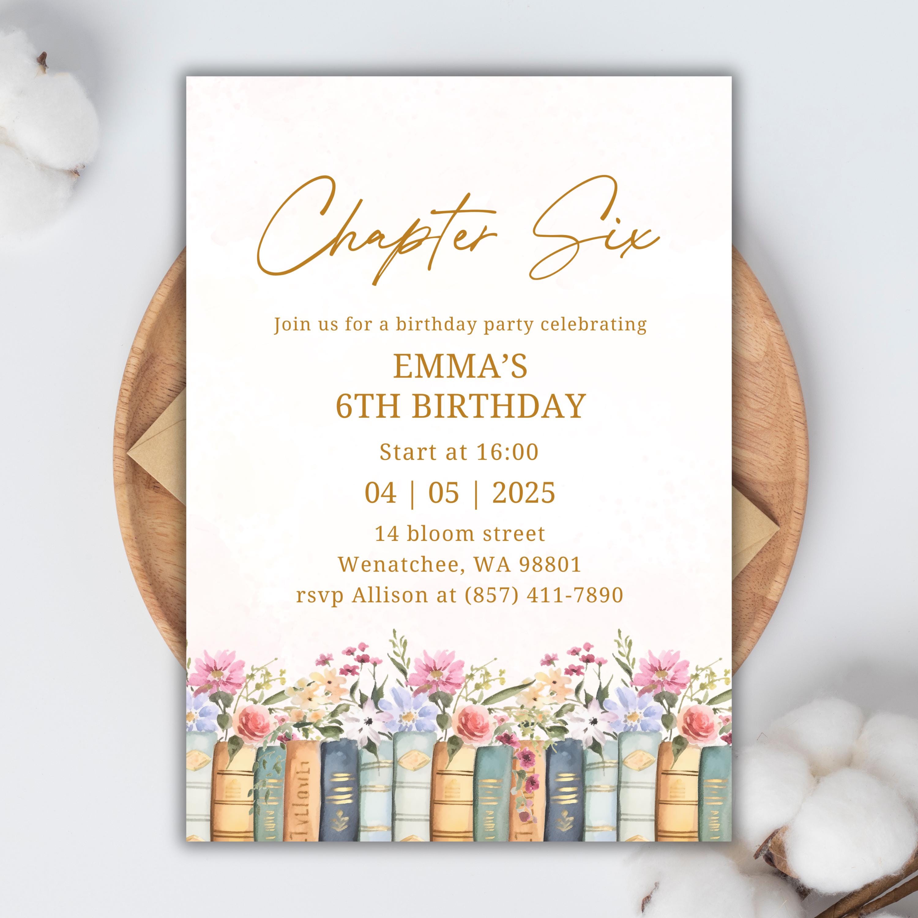 Storybook Birthday Invitation: Book Theme Party, Editable Template ...