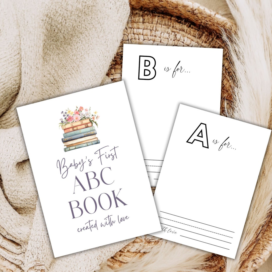 Baby Shower ABC Book Storybook Themed Activity, First Alphabet Book ...
