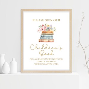 Please Sign Our Children’s Book Sign, Storybook Baby Shower Guestbook ...