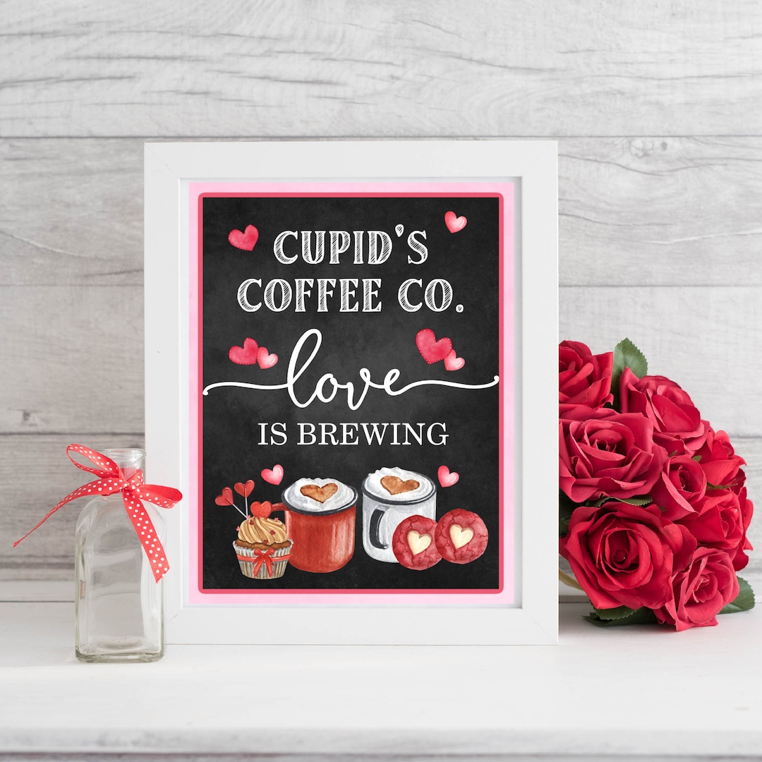 Valentine Cocoa Bar Sign, Cupid Cocoa, Chalkboard Hot Chocolate Party ...