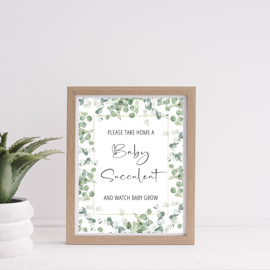 Watch Me Grow Sign Printable Succulent Favors Greenery Sign - Etsy