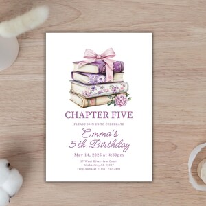 Storybook Birthday Invitation - 5th Birthday Invitation, Book Themed ...