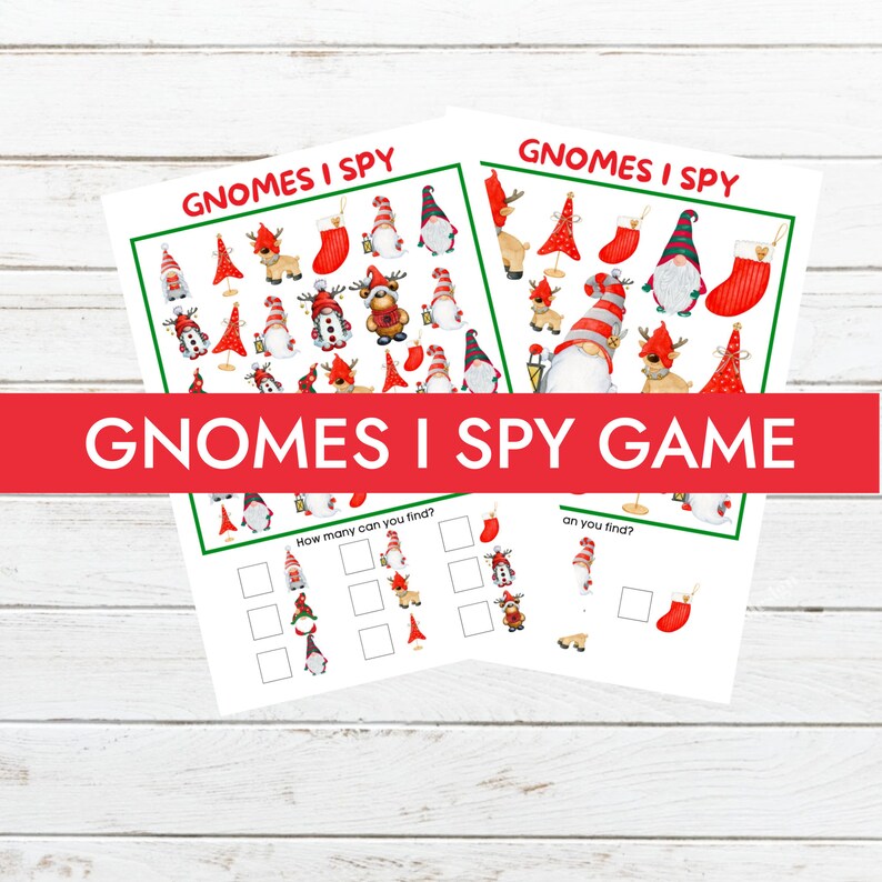 Christmas Gnomes I Spy Game, Printable Activity (digital Download) - Etsy