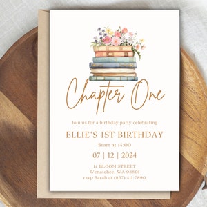 Storybook Birthday Invitation - Book Birthday Invitation, Book Themed ...