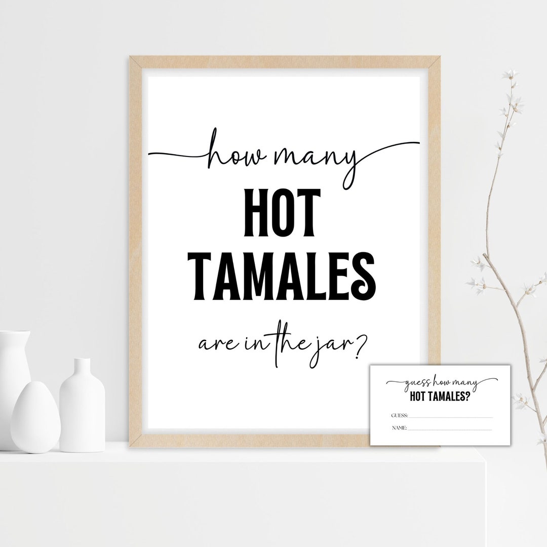 Hot Tamales Guessing Game Minimalist Guess How Many Baby Shower Games ...