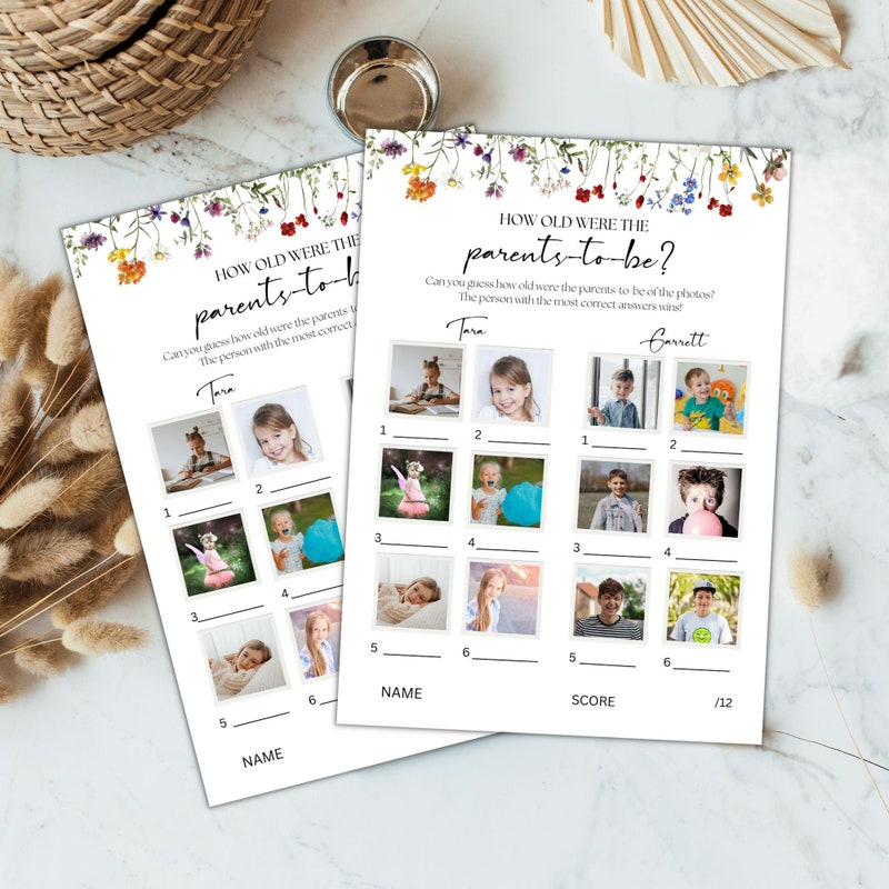 Guess the Parents Age Baby Shower Game - Etsy