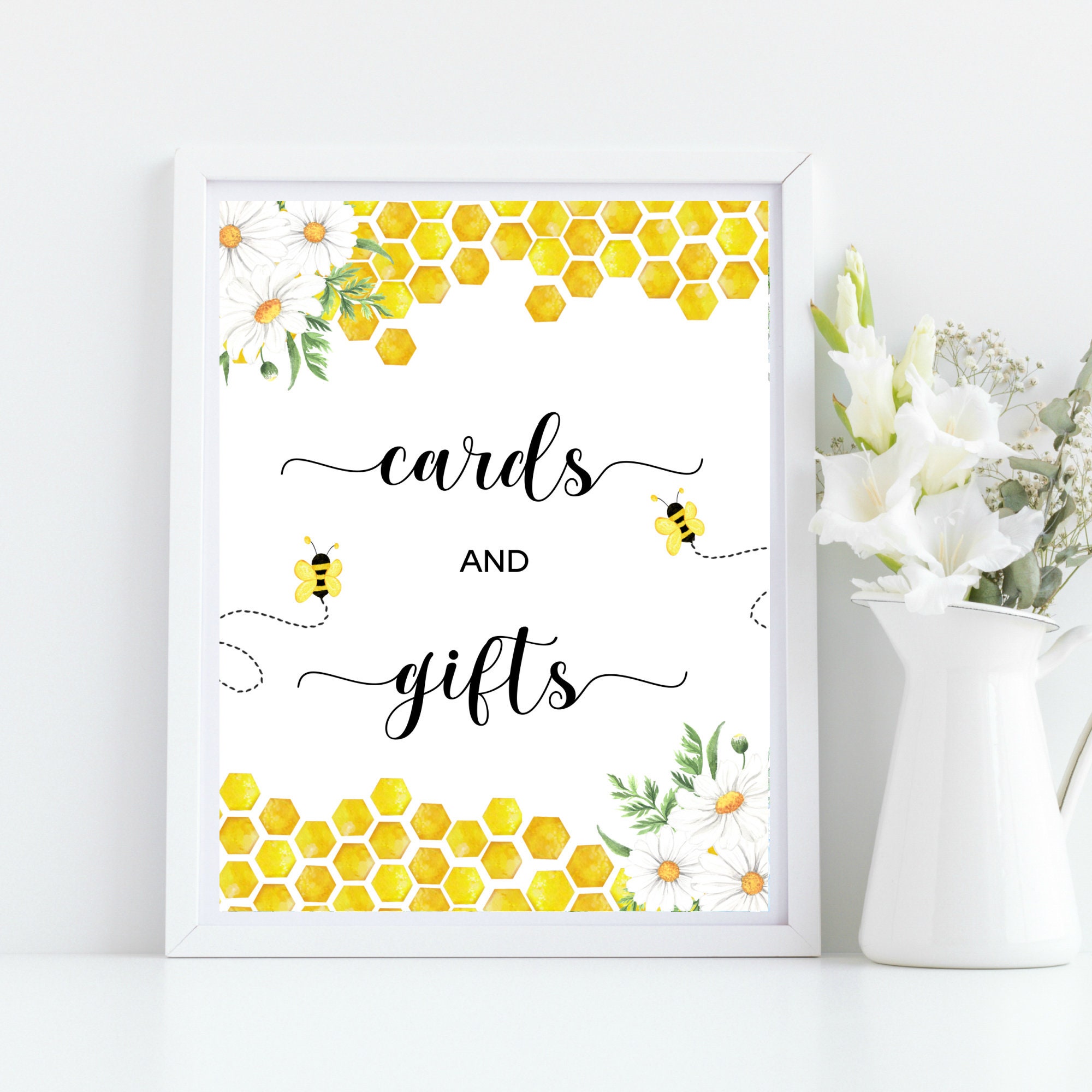 Printable Bee Baby Shower Cards and Gifts Sign Cards and - Etsy