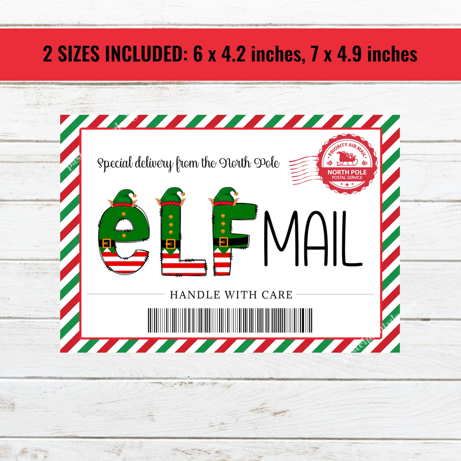 Elf Box Label Printable Christmas Eve Box Sticker Elf Mail - Etsy